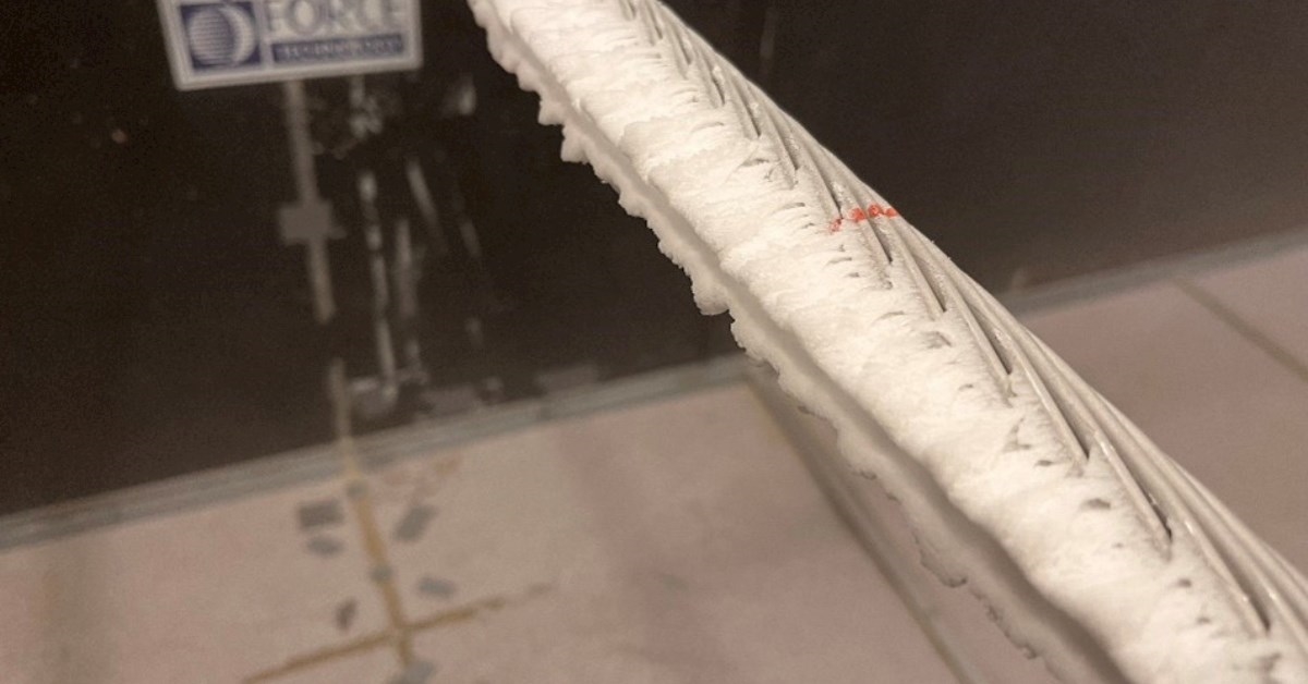 Icing on power lines: Wind tunnel study